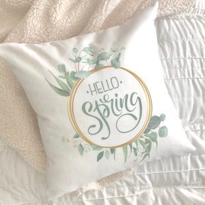 Farmhouse Pillow Hello Spring Pillow Hello Spring Decor - Etsy
