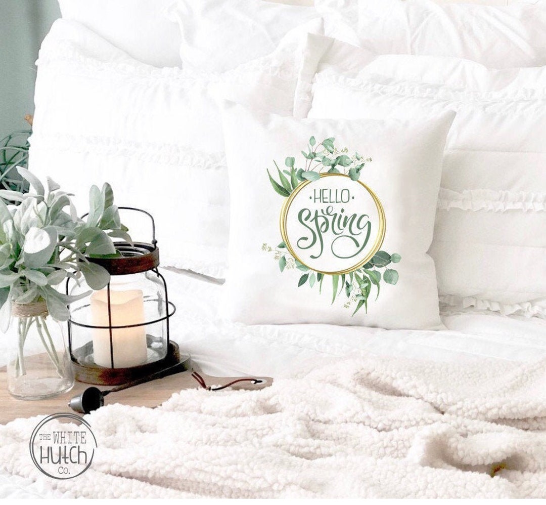 Farmhouse Pillow Hello Spring Pillow Hello Spring Decor - Etsy
