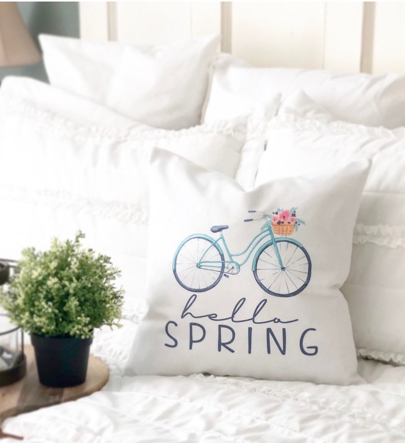 Farmhouse Pillow Hello Spring Pillow Hello Spring Decor | Etsy