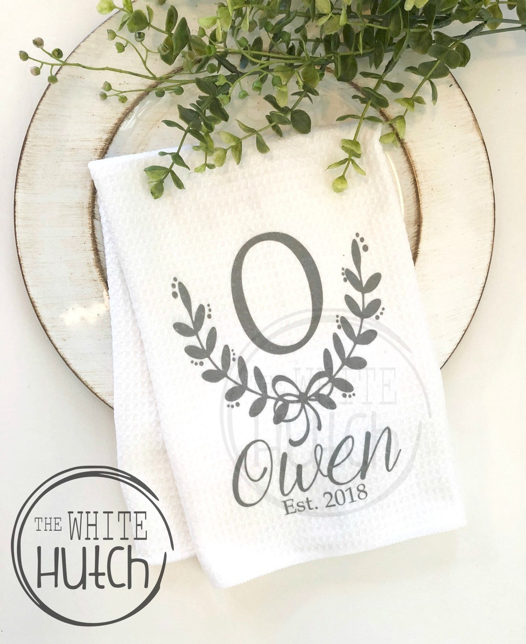 Wedding Gift, Wedding Monogram, Monogram Tea Towel, Personalized Tea ...