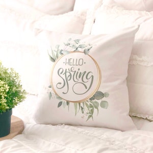 Farmhouse Pillow Hello Spring Pillow Hello Spring Decor - Etsy