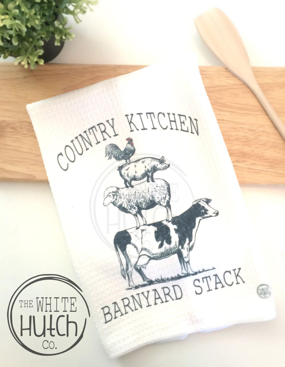 Farmhouse Tea Towel, Barnyard Kitchen Towel, Country Kitchen, Farmers ...