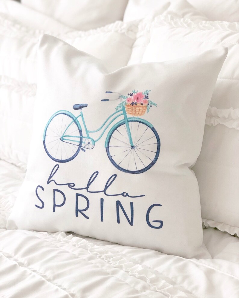 Farmhouse Pillow Hello Spring Pillow Hello Spring Decor | Etsy