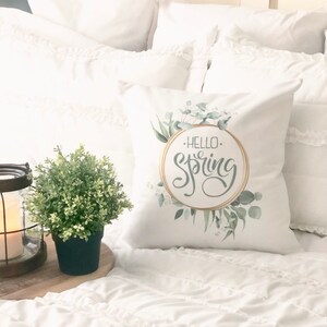 Farmhouse Pillow Hello Spring Pillow Hello Spring Decor - Etsy