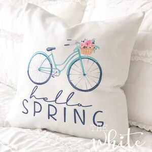 Farmhouse Pillow, Hello Spring Pillow, Hello Spring Decor, Easter ...