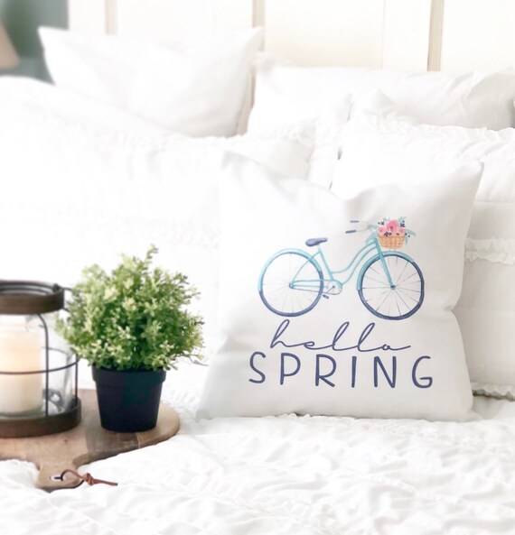 Farmhouse Pillow Hello Spring Pillow Hello Spring Decor | Etsy
