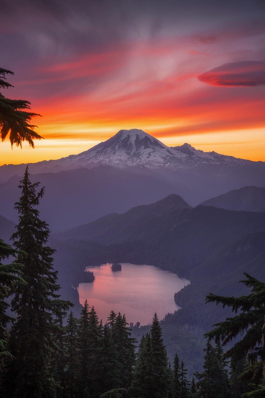 Mount Rainier Sunset Wall Art (print, Metal, or Canvas), Pacific ...