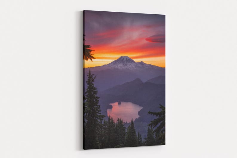 Mount Rainier Sunset Wall Art (print, Metal, or Canvas), Pacific ...