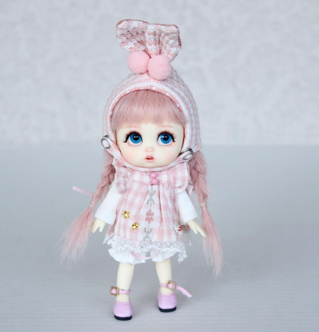 OOAK OB11 Obitsu 11 BJD Ball Bunny Pink Hair Custom Art Doll - Etsy