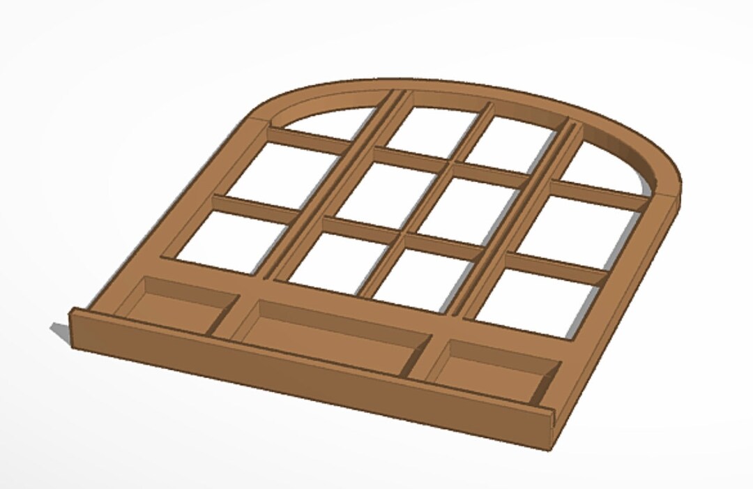 1/12 Scale Large Curved Top Warehouse Window 6in X 5in STL File for 3D ...
