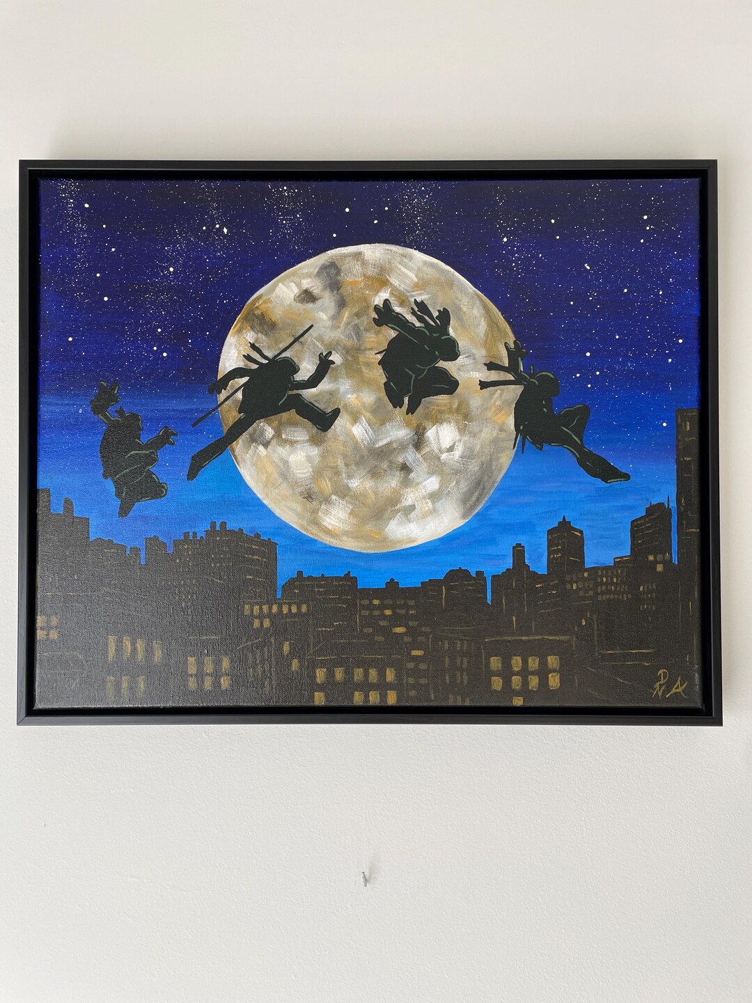 TMNT Over the Moon Hand Painted - Etsy