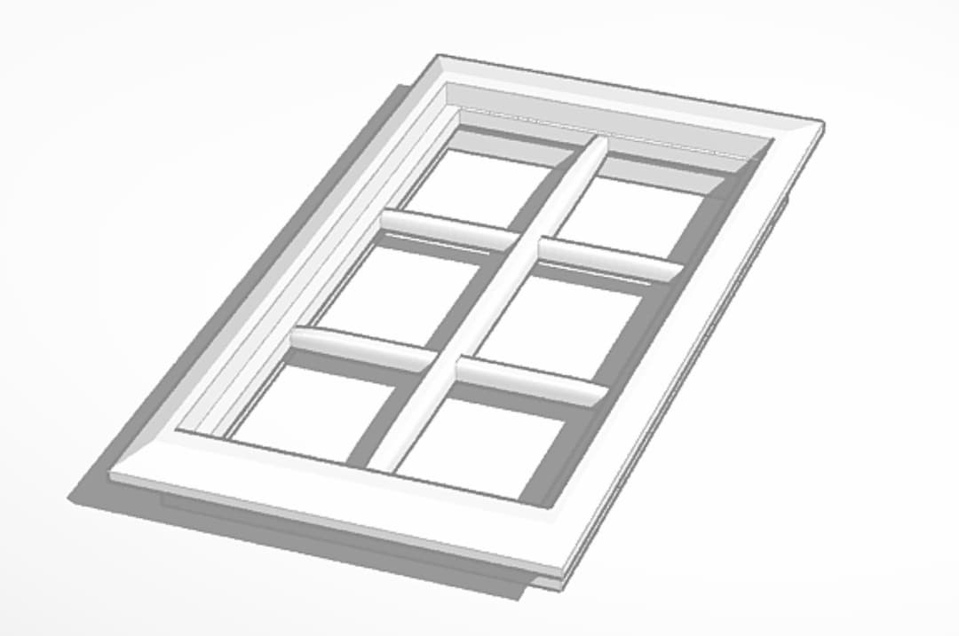 1:12 Scale Dollhouse 6 Panel Window STL File (digital Download) - Etsy