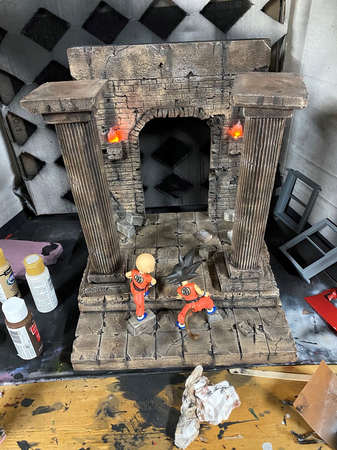 Handcrafted 1:12 Scale Temple Ruins Diorama Perfect for Dragonball or ...