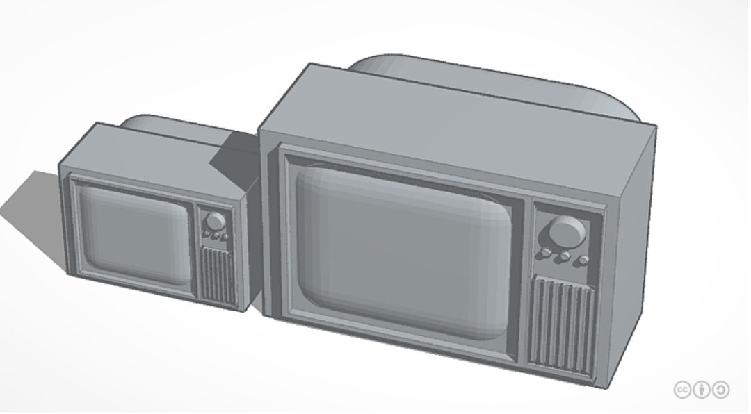 1/12 Scale Tube TV STL Digital File: Miniature Vintage TV for 3D ...