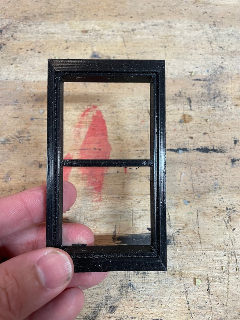 1:12 Scale 3D Printed Window for Dioramas and Miniatures - Two-pane ...