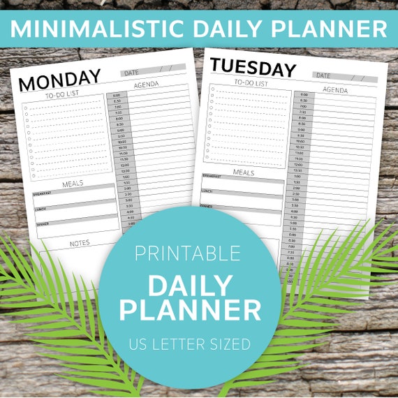 DAILY PLANNER Printable Daily Planner Personal Day Planner - Etsy