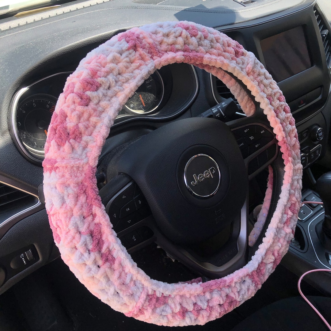 Plush Pink Steering Wheel Cover - Etsy