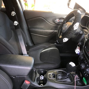 Black Glow-in-the-dark Skull Steering Wheel Cover (custom Colors Upon ...
