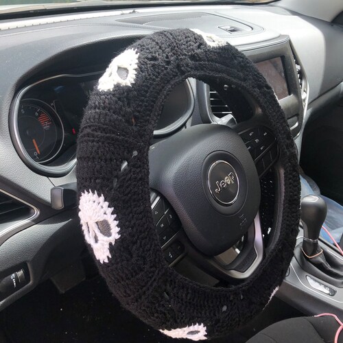 Black and Red Skull Steering Wheel Cover custom Colors - Etsy