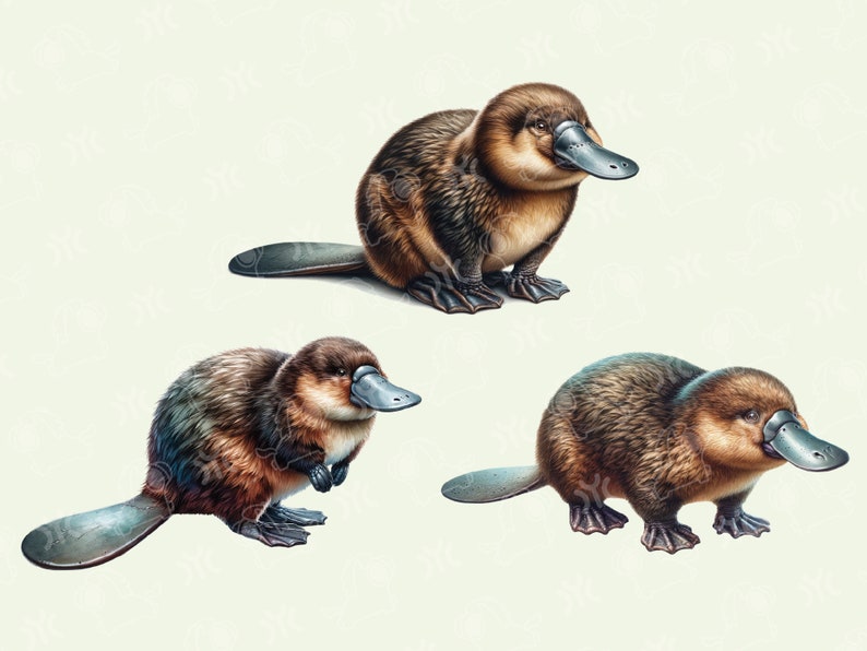 Platypus Clipart, 15 High Quality Pngs, Watercolor Clipart Bundle ...