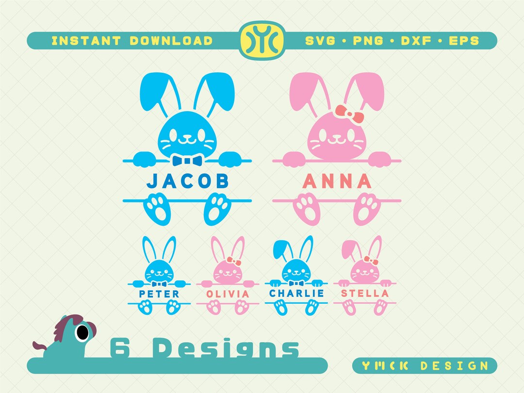 Bunny Name Frame SVG | Easter Bunny Svg | Bunny Svg | Easter Svg ...