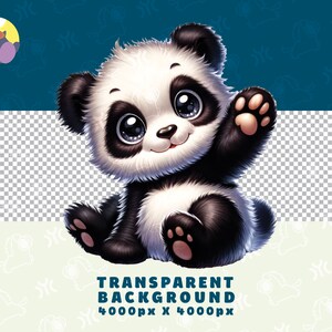 Watercolor Cute Panda Clipart, Cute Panda PNG, Panda Clipart Bundle ...
