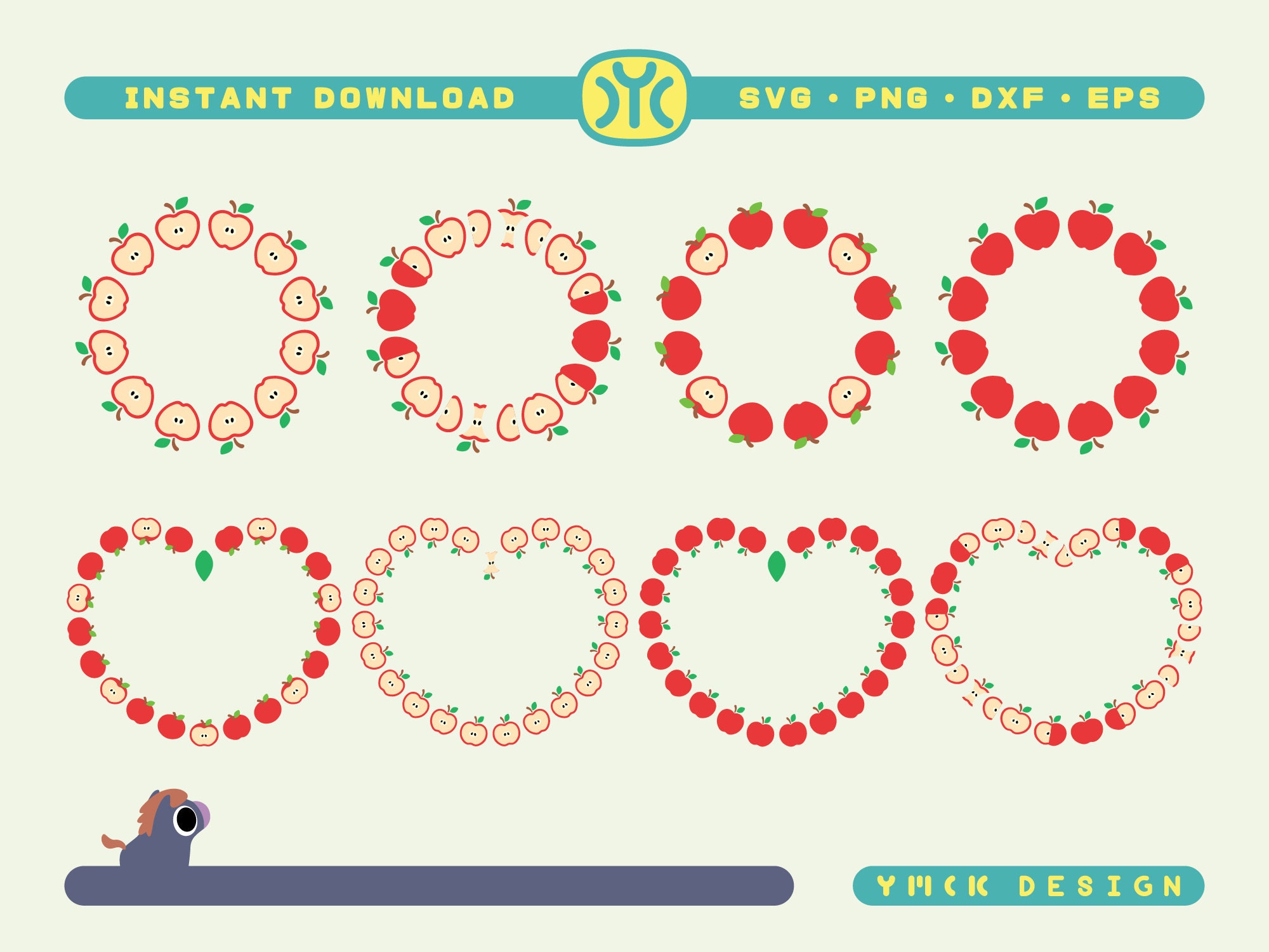 Apple Frame SVG Apple Border SVG Fruit Svg Summer Svg Teacher Svg ...