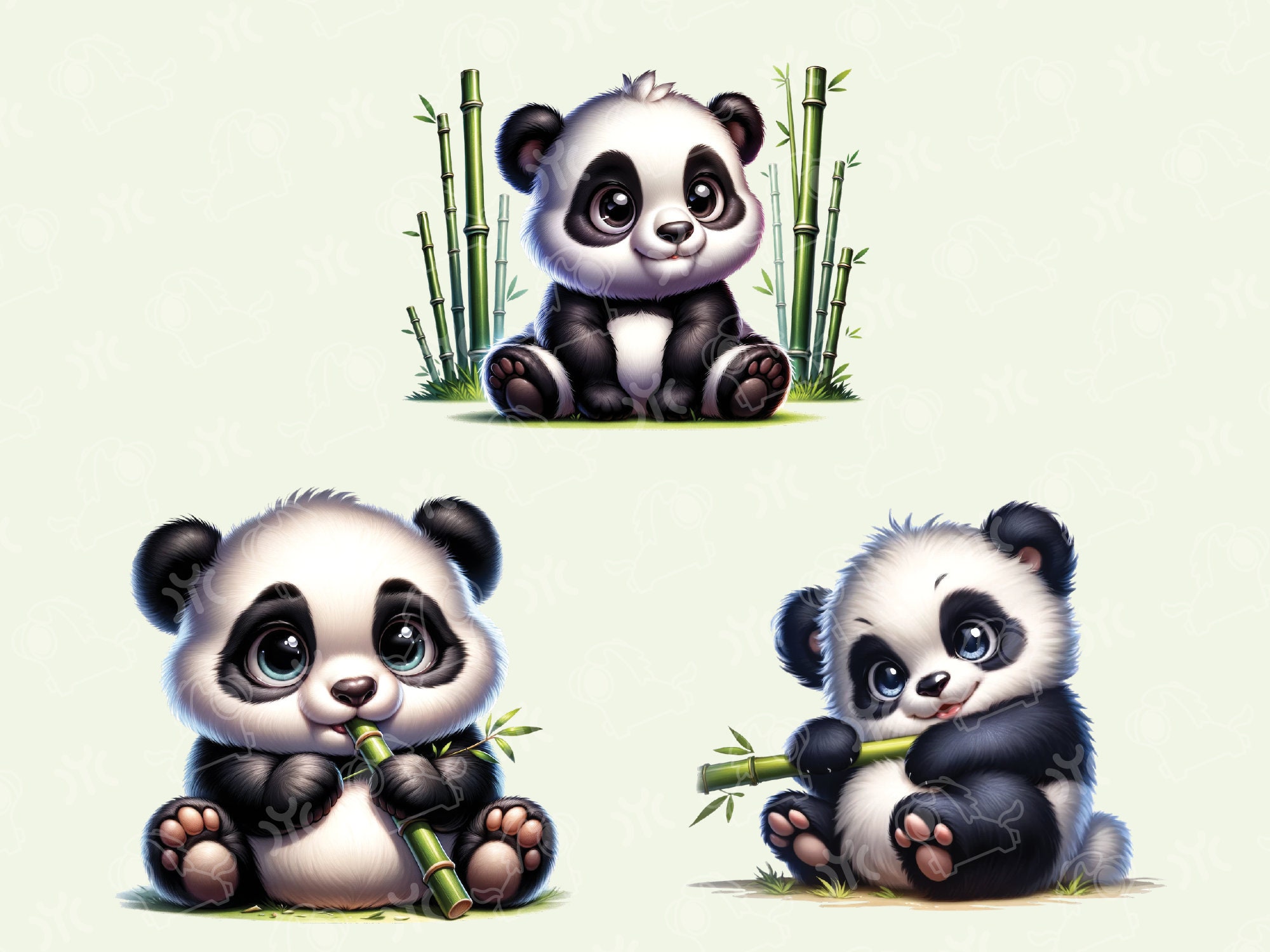 Watercolor Cute Panda Clipart, Cute Panda PNG, Panda Clipart Bundle ...