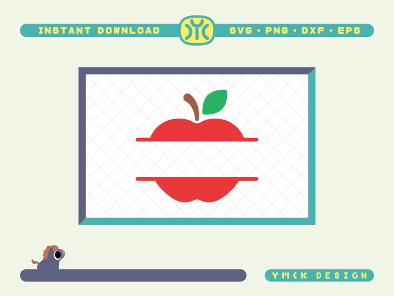 Apple Name Frame SVG Apple Monogram SVG Apple Split - Etsy