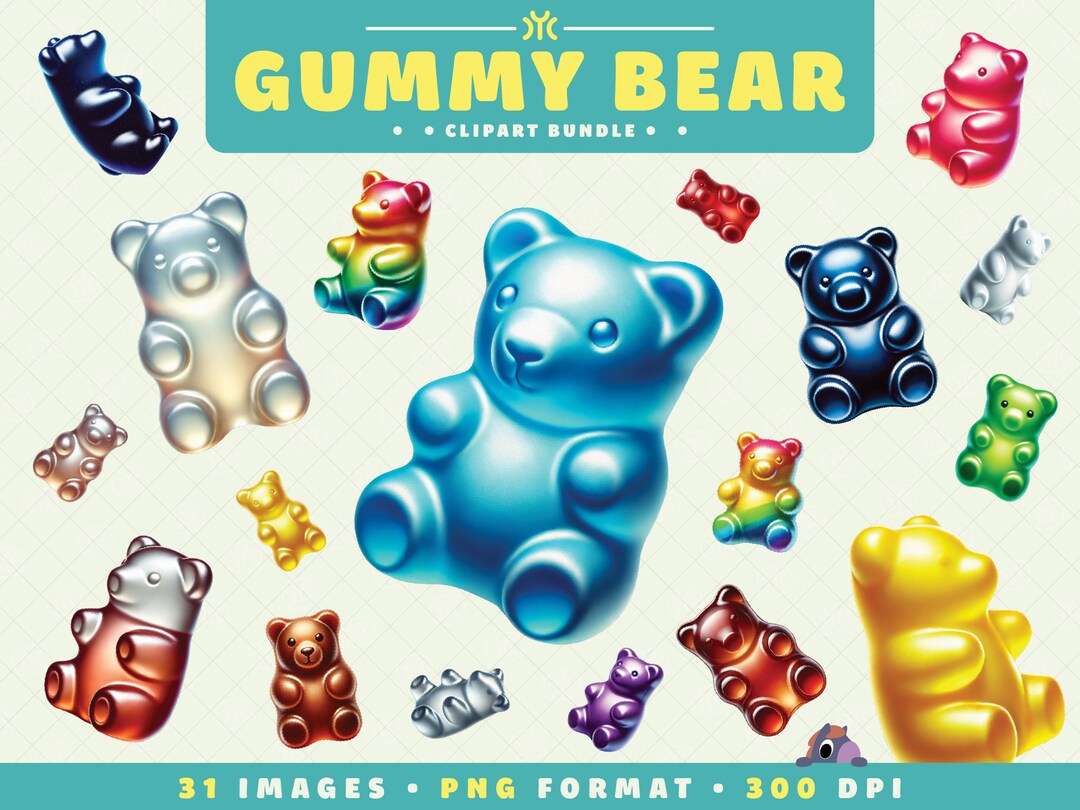 Gummy Bear Clipart, 31 PNG Files, High-resolution, Sweet Candy PNG ...