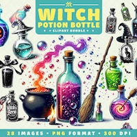 Fancy Potions 20pc PNG Bundle | Colorful Potion PNG | Potions PNG ...