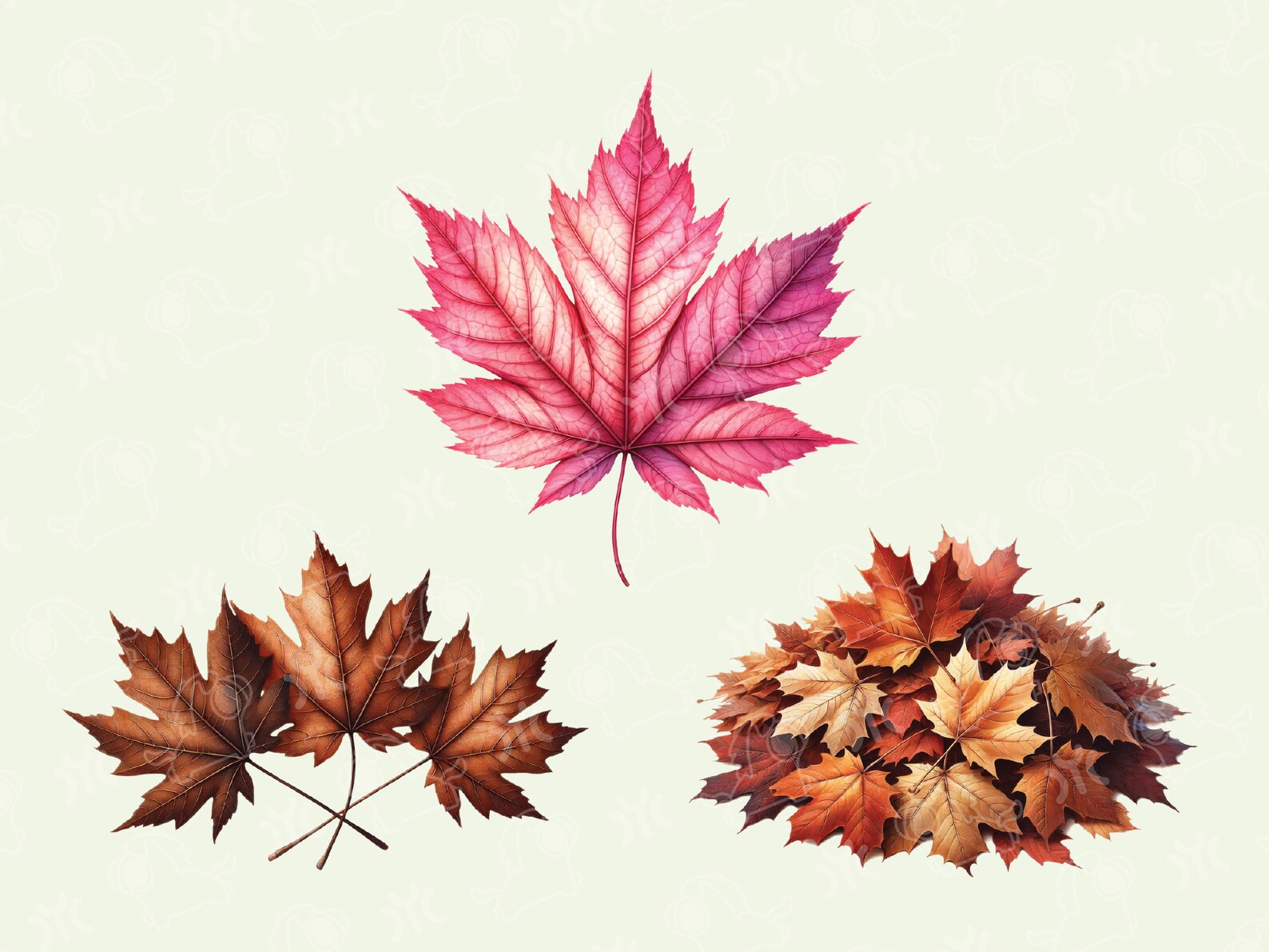 Maple Leaf Clipart, 15 PNG Files, High-resolution, Leaf Clipart, Autumn ...