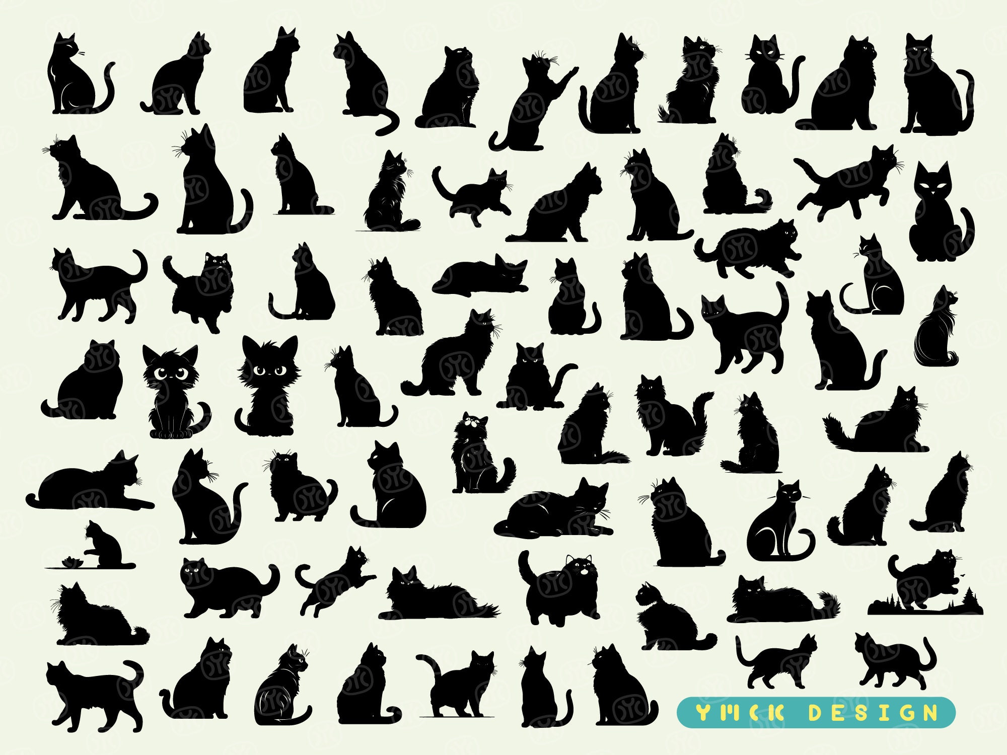 300+ Katzen SVG Bundle | Katze Silhouette SVG Bundle | Katze SVG Bundle ...