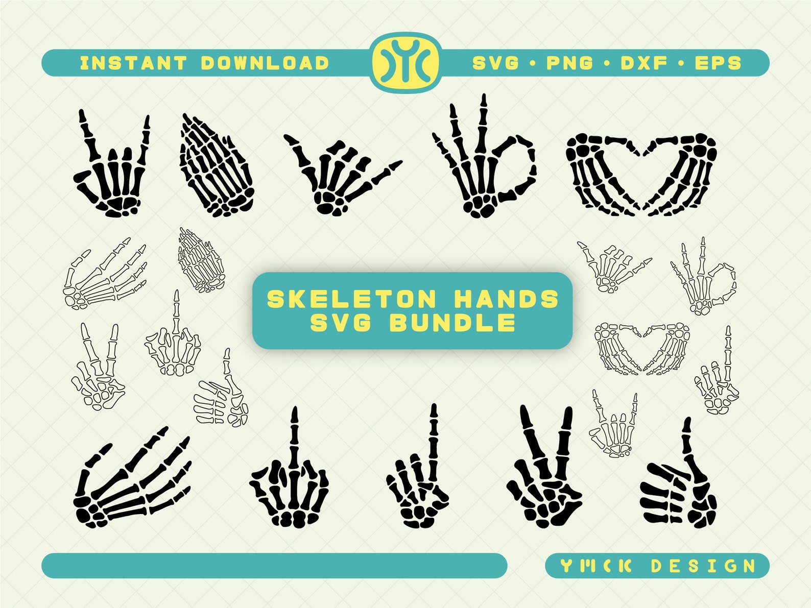 Skeleton Hands SVG Bundle Skeleton Svg Halloween Svg Skeleton Hand Svg ...