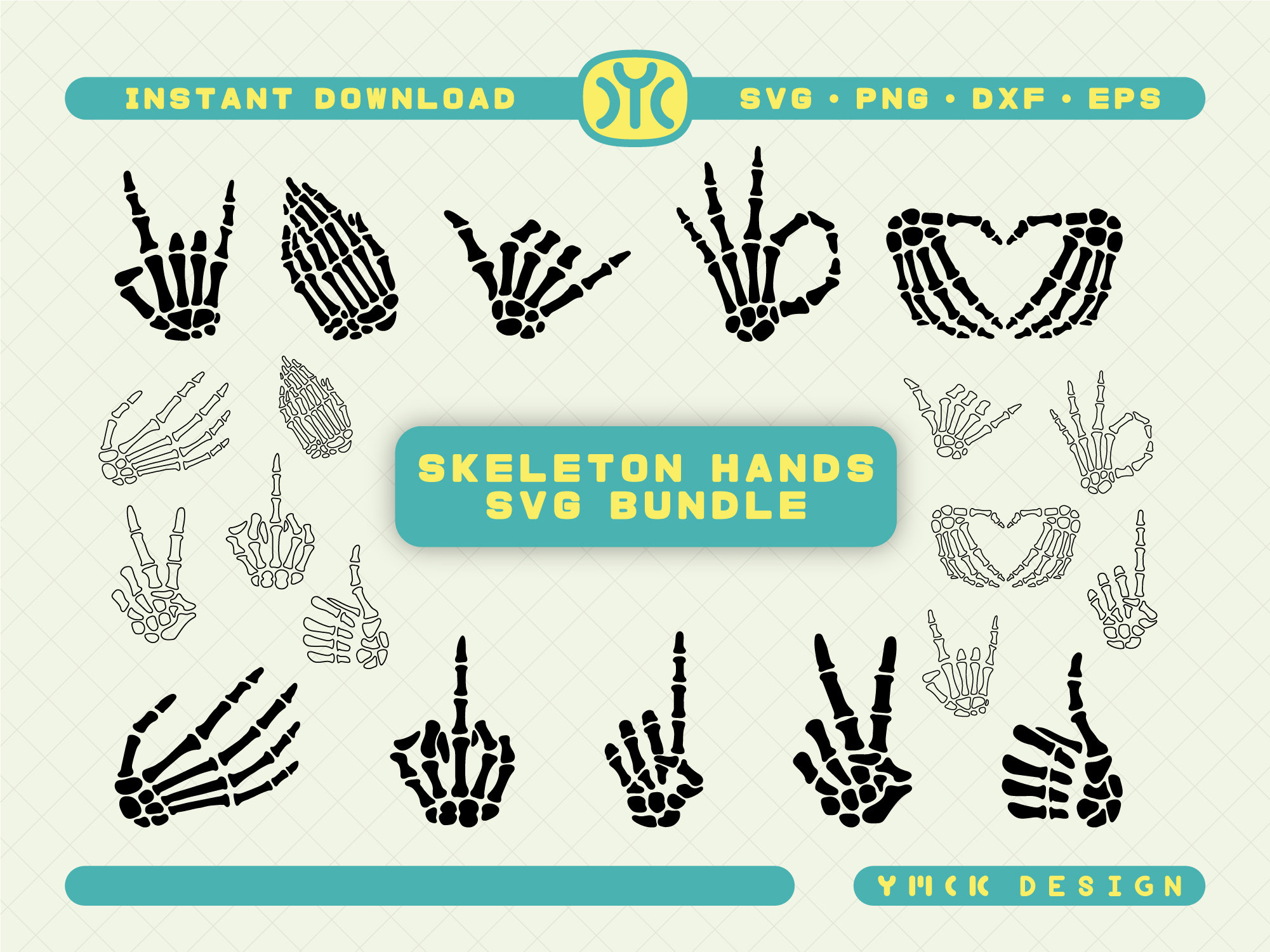 Skeleton Hands SVG Bundle Skeleton Svg Halloween Svg Skeleton Hand Svg ...
