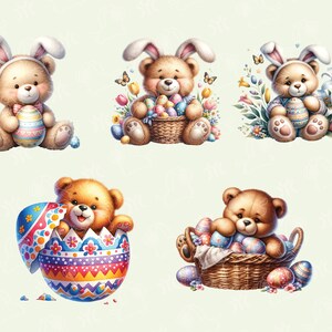Watercolor Easter Teddy Bear Clipart, Teddy Bear PNG, Easter PNG ...