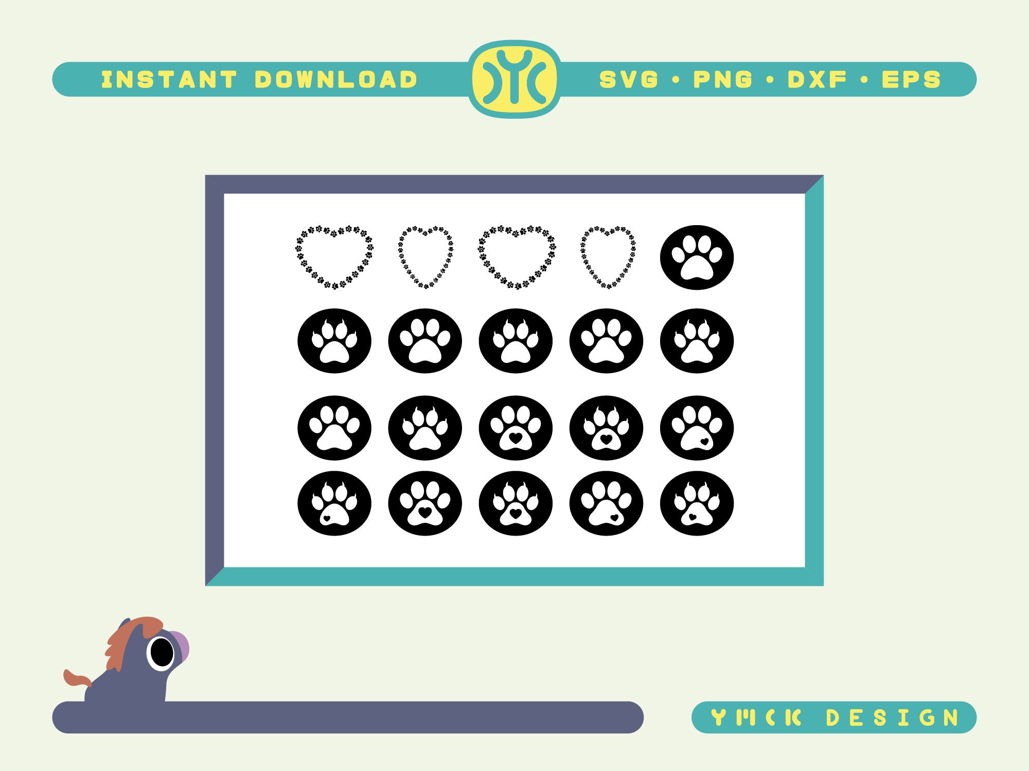 Paw Print SVG Bundle Paw Print SVG Dog Paw Print SVG Cat Paw Print Svg ...