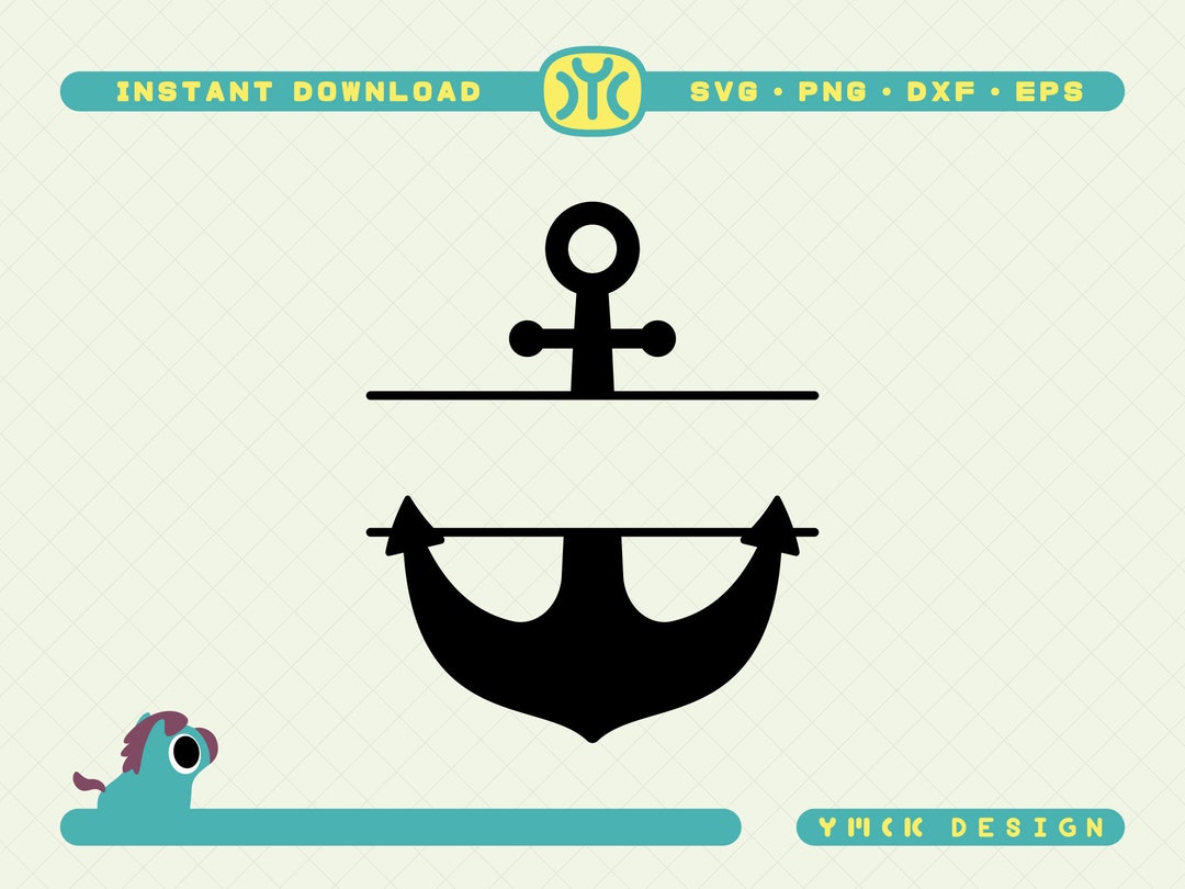 Anchor Split Monogram SVG | Anchor Split Name Frame | Nautical Svg ...
