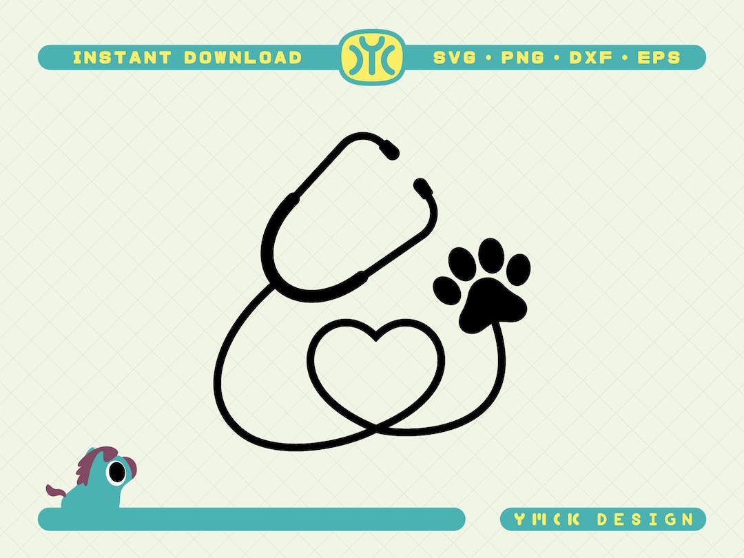 Veterinarian Stethoscope SVG | Heart Stethoscope Svg | Vet Svg | Paw ...