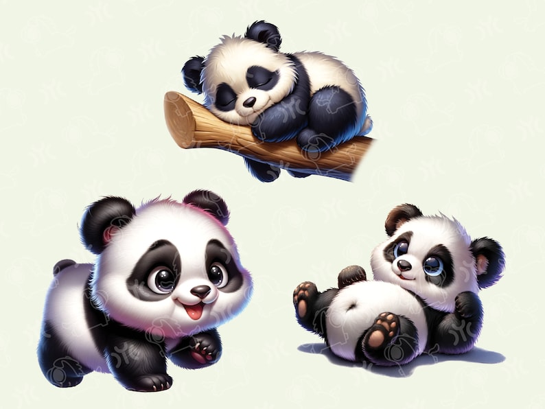 Watercolor Cute Panda Clipart, Cute Panda PNG, Panda Clipart Bundle ...
