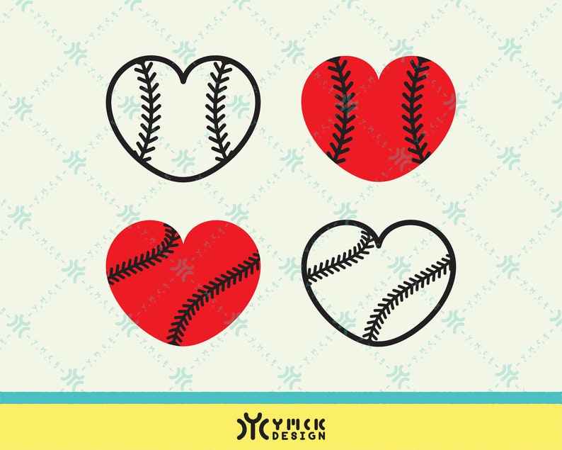 Baseball Heart Stitches SVG Baseball SVG Heart Svg - Etsy