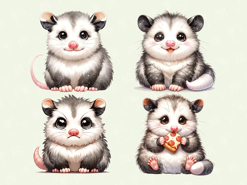 Watercolor Cute Opossum Clipart Cute Opossum Png Opossum Clipart