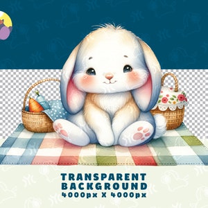 Adorable Summer Picnic Animals Clipart, 116 PNG Files, Digital Download ...