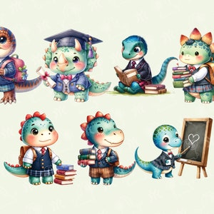 Back to School Dinosaur Clipart, 41 PNG Files, High-resolution, Teacher ...