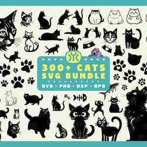 300 Katzen SVG Bundle Katze Silhouette SVG Bundle Katze SVG Bundle Katze svg Kätzchen svg Katze ...