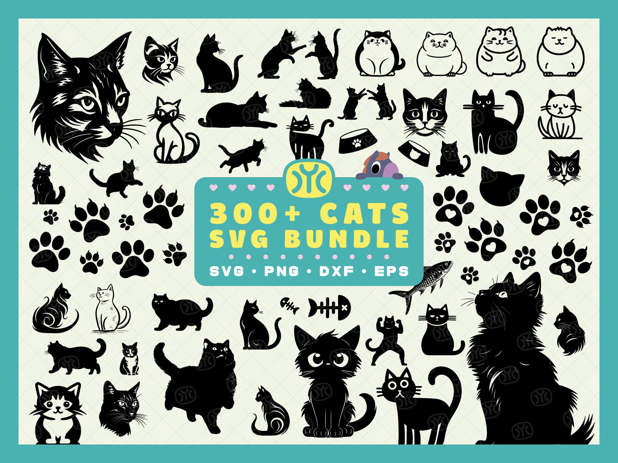 300+ Katzen SVG Bundle | Katze Silhouette SVG Bundle | Katze SVG Bundle ...