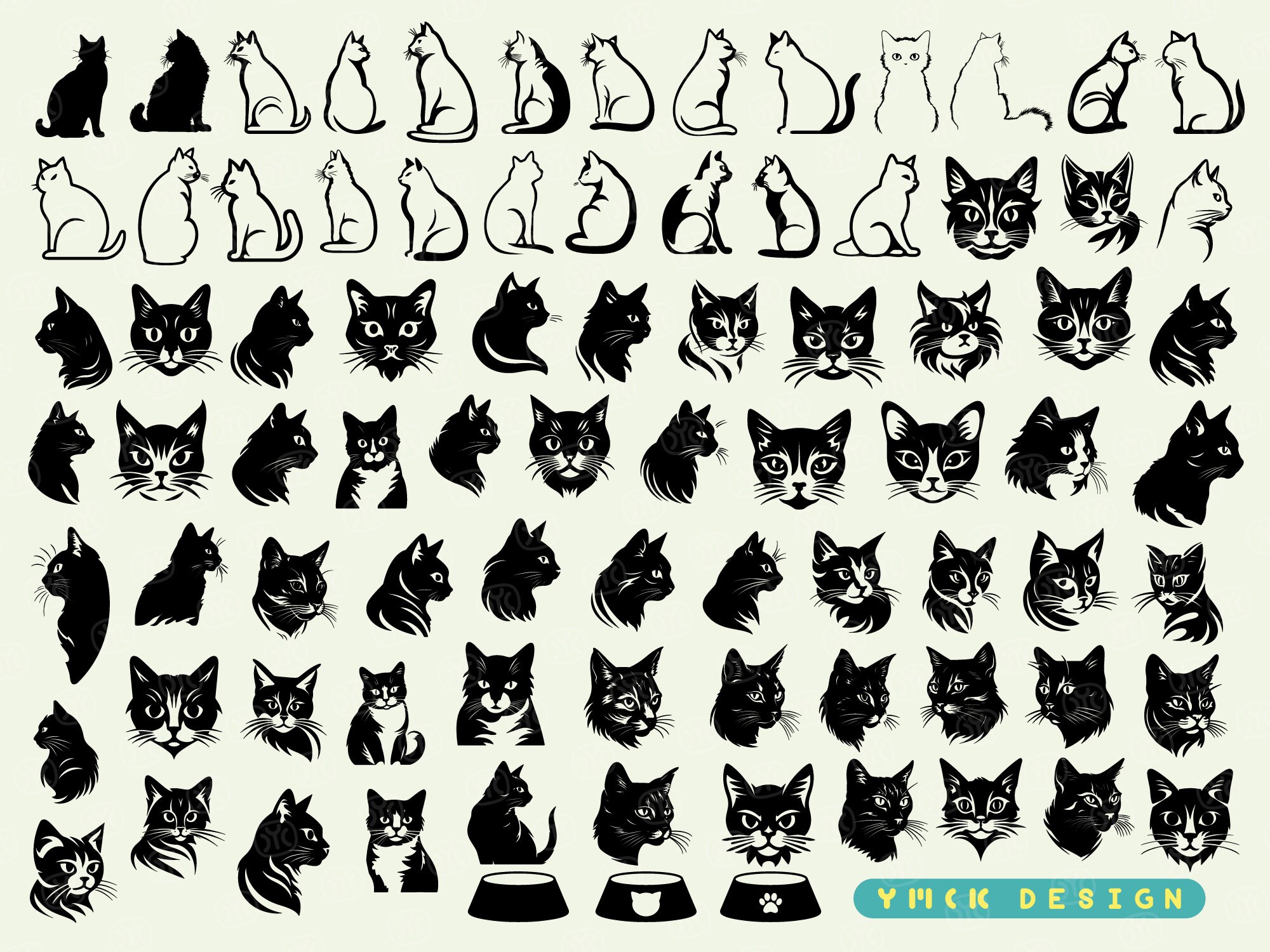 300+ Katzen SVG Bundle | Katze Silhouette SVG Bundle | Katze SVG Bundle ...