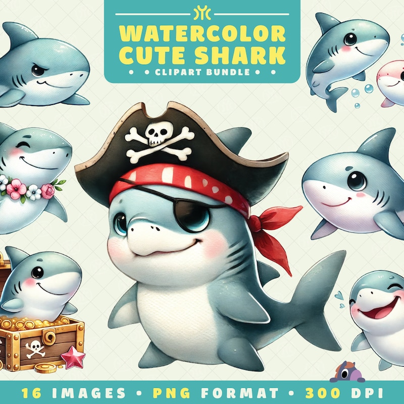 Shark Clipart - Etsy