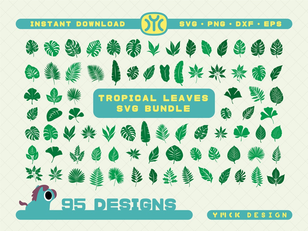 Tropical Leaves SVG Bundle | Tropical Leaves SVG | Leaf Svg | Monstera Leaf Svg | Jungle Leaf ...
