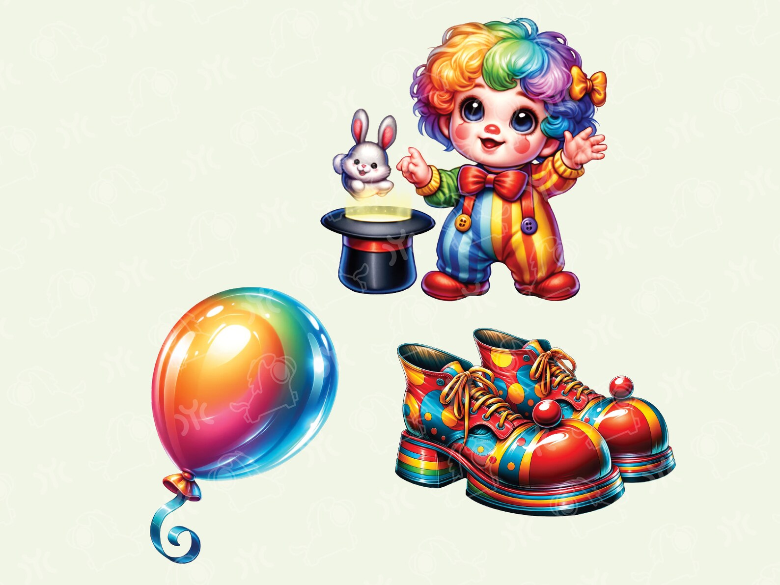 Cute Baby Clown Clipart, Clown Clipart Bundle, Baby Clown, Circus Art ...